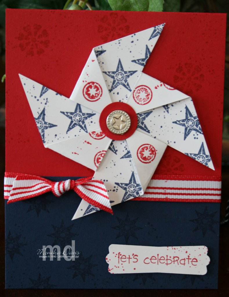 Red, White & Blue Pinwheel - Stamping Together At Monika's Place