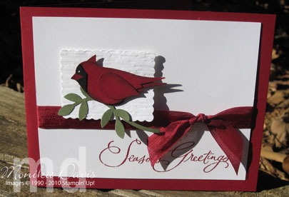 Cardinal from the Bird Punch - Stamping Together At Monika's Place